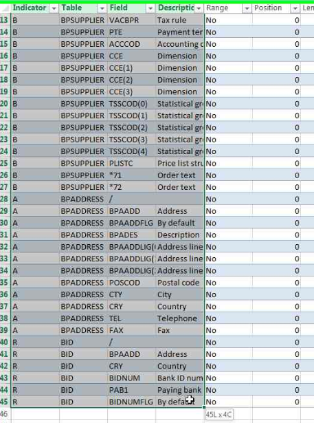 Appendix: Example spreadsheet import